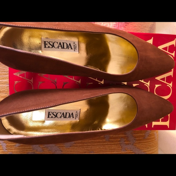 Escada | Shoes | Escada Suede Pumps In Tan Color Never Been Worn | Poshmark